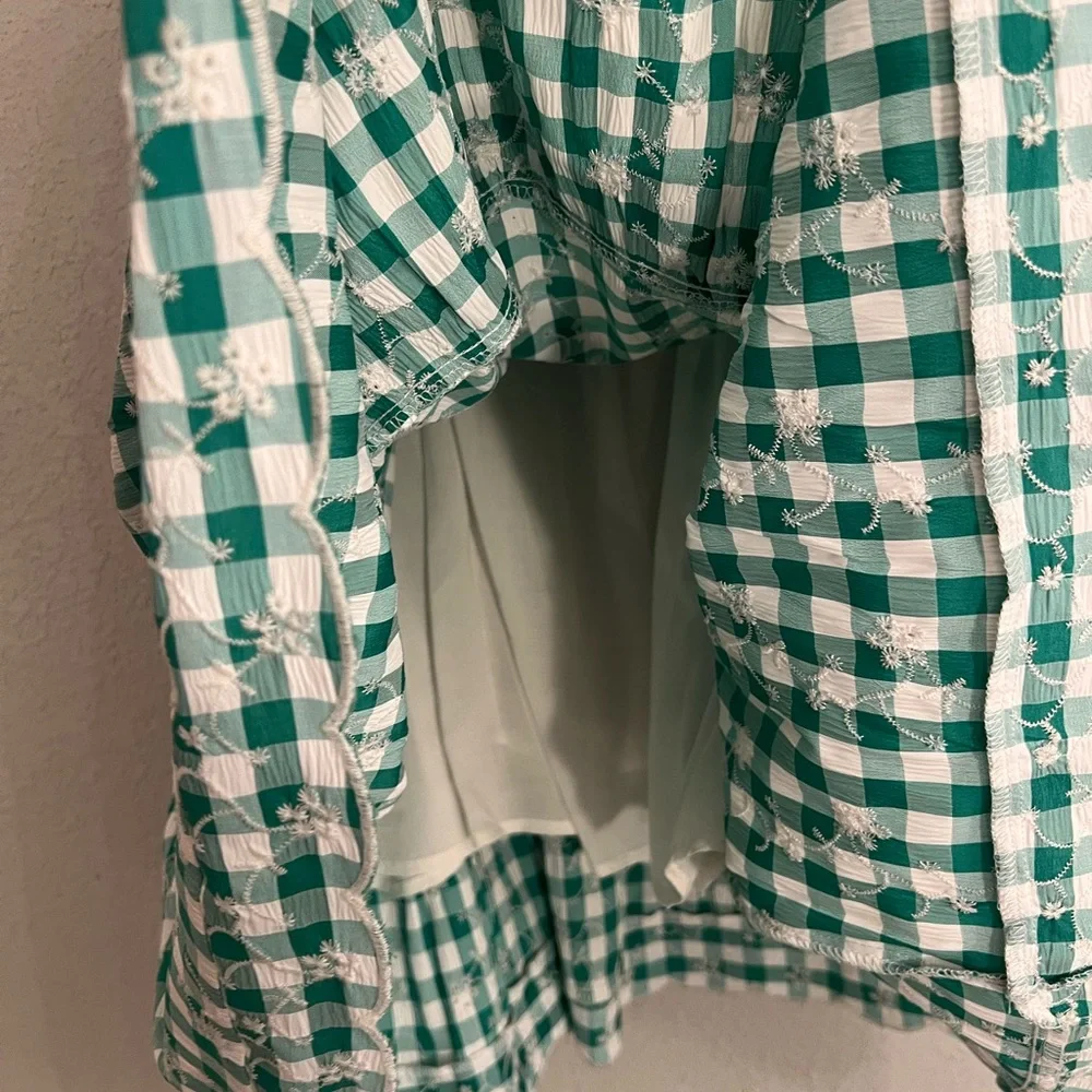 miami | Dresses | Francescas Green Gingham Dress | Poshmark